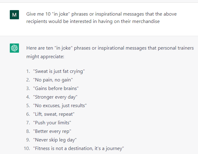 Maximising Promotional Products With Chat GPT