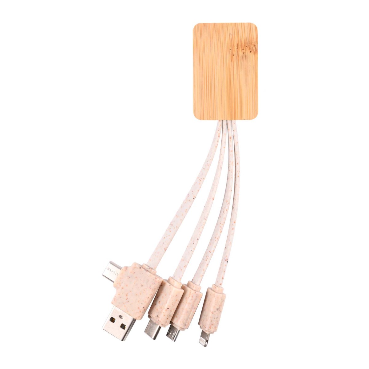 Promotional Square Bamboo Eco Charging Cable | Promotion Products