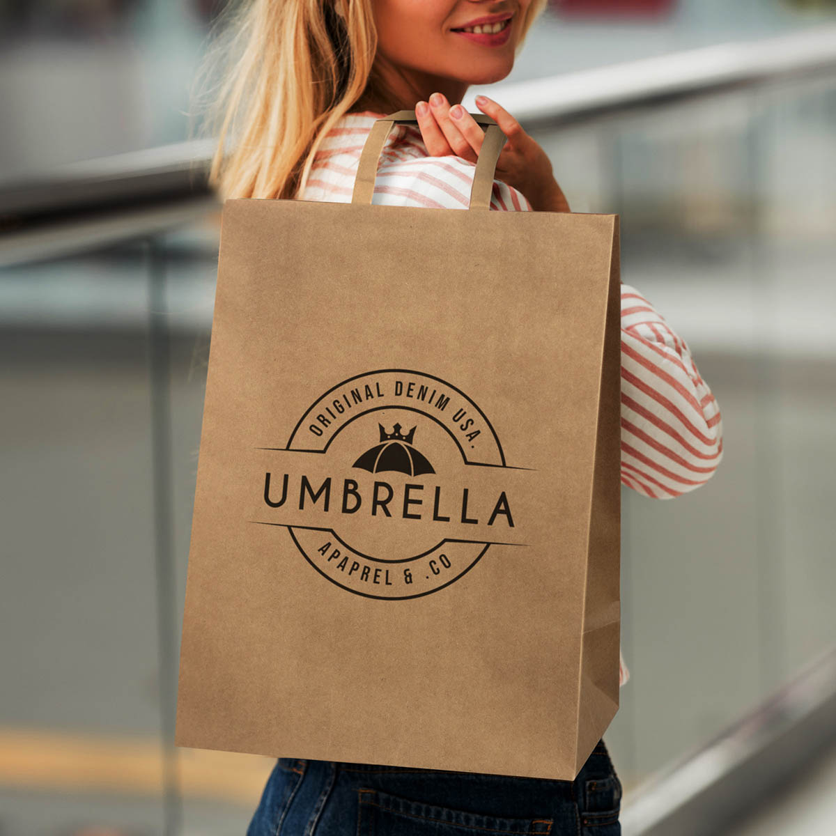 Promotional Extra Large Flat Handle Paper Bags Portrait | Promotion ...