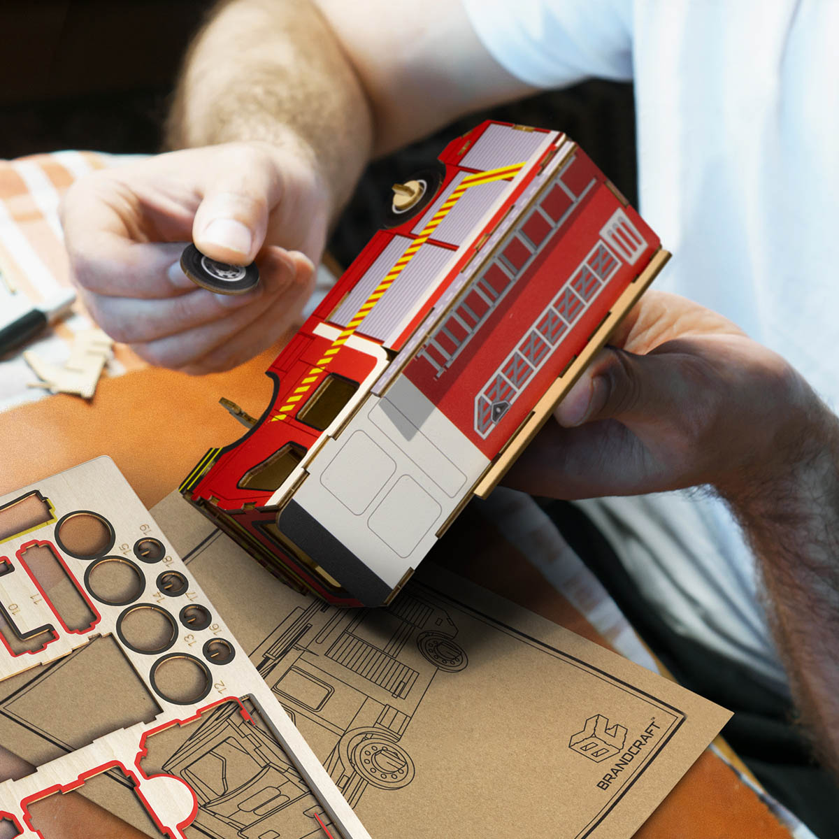 Promotional Fire Truck Wooden Model Kits | Promotion Products