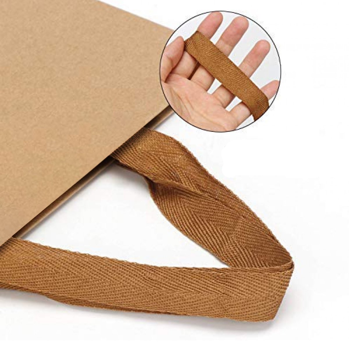 Promotional Paper Webbed Handle Recycled Paper Bags | Promotion Products