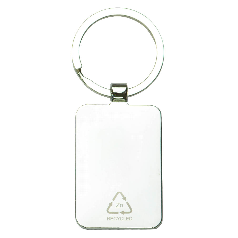 Promotional Rectangle Recycled Zinc Bamboo Keyrings | Promotion Products
