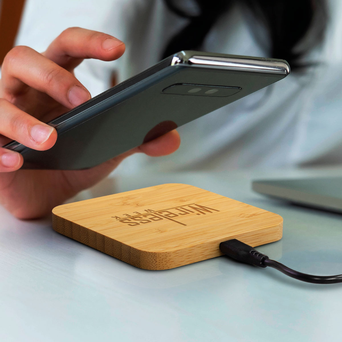 Promotional Square Bamboo Wireless Chargers | Promotion Products