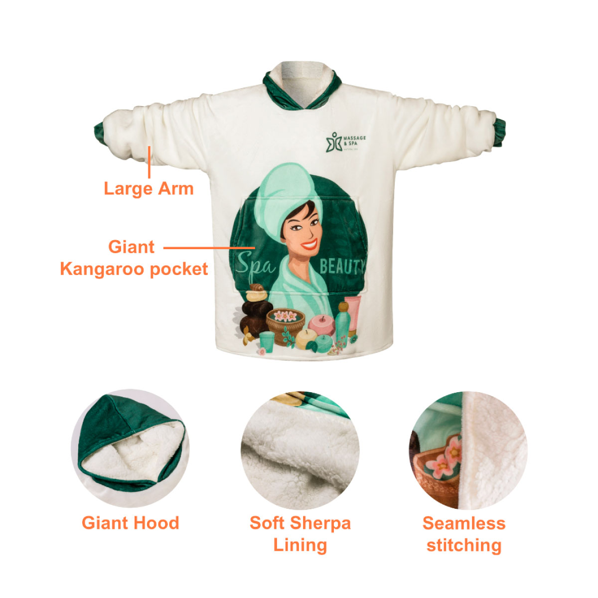 Promotional Sublimated Polyester Wearable Blankets | Promotion Products