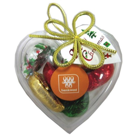 Promotional Clear Heart Christmas Chocolates | Promotion Products