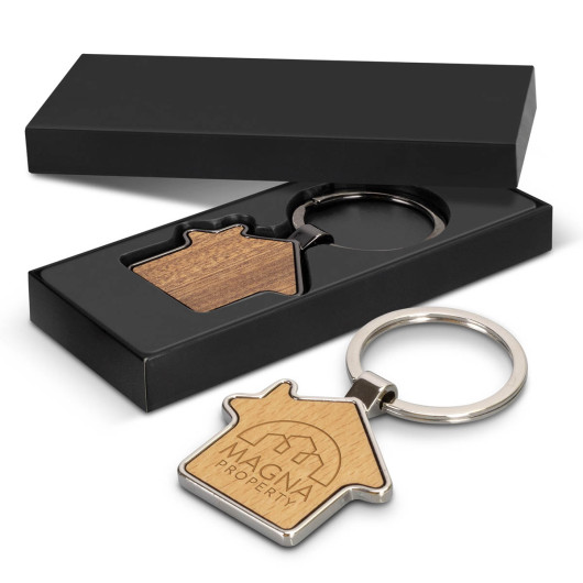 Promotional Wooden House Shaped Keyrings | Promotion Products